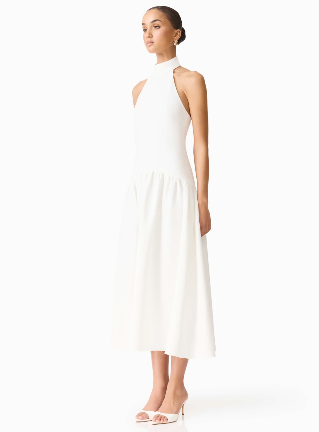 White Nolana Halter Midi by Elliatt – White Runway
