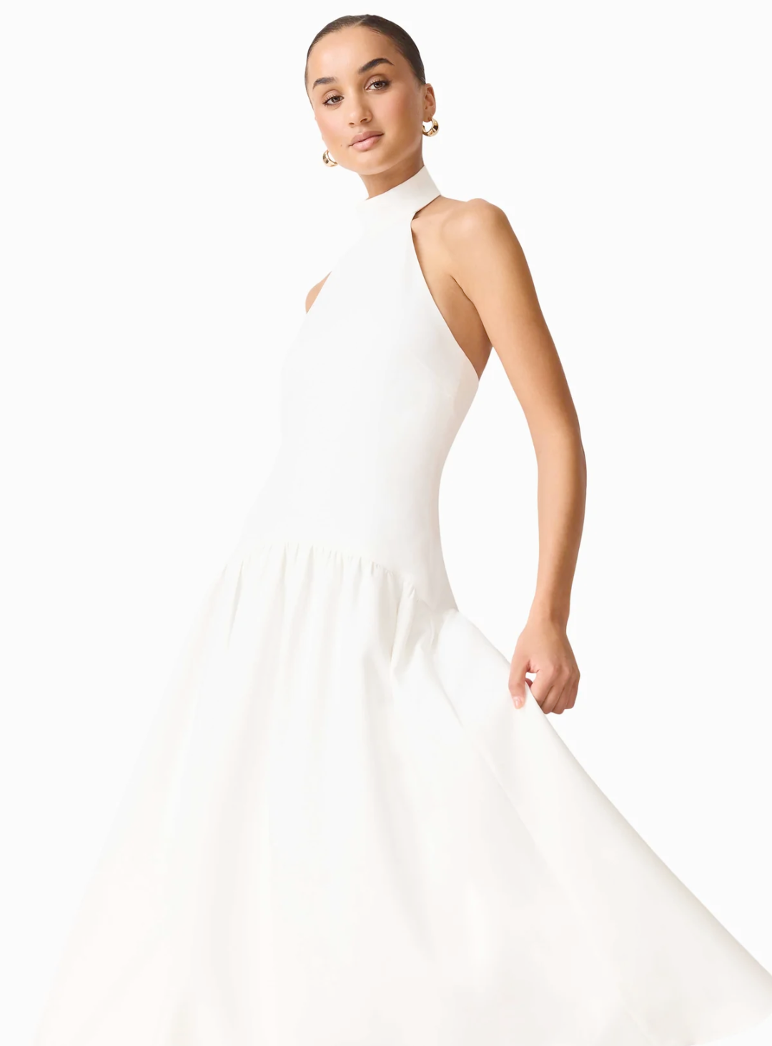 White Nolana Halter Midi by Elliatt – White Runway