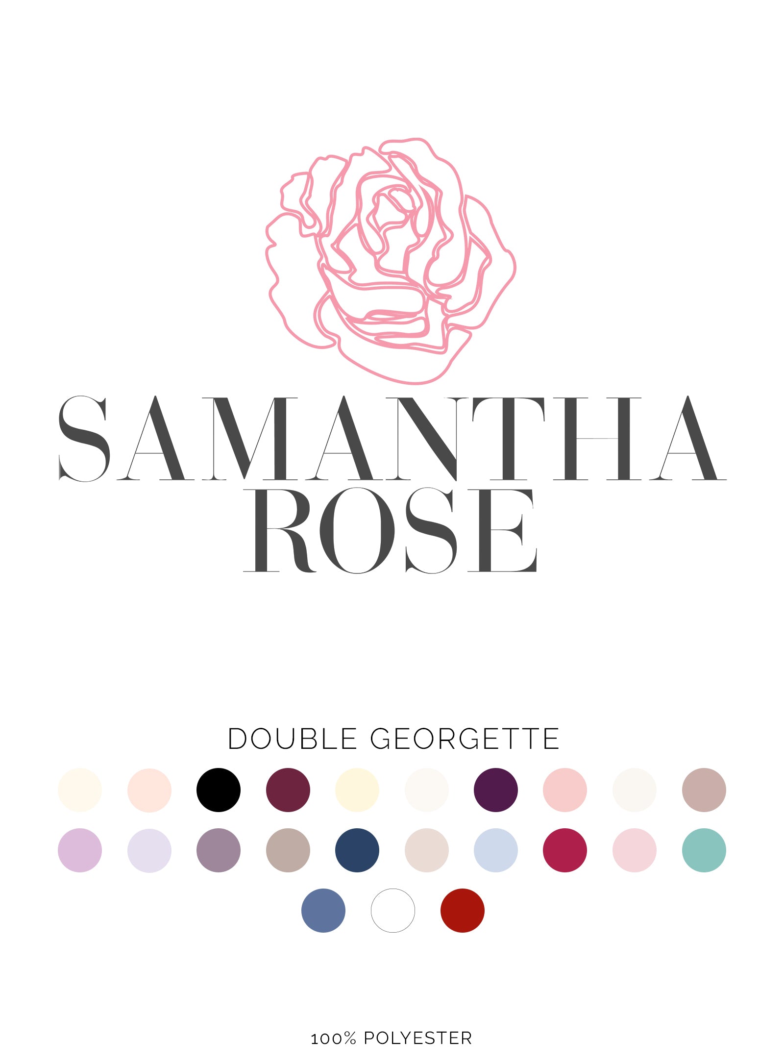 Samantha Rose Double Georgette Swatch – White Runway
